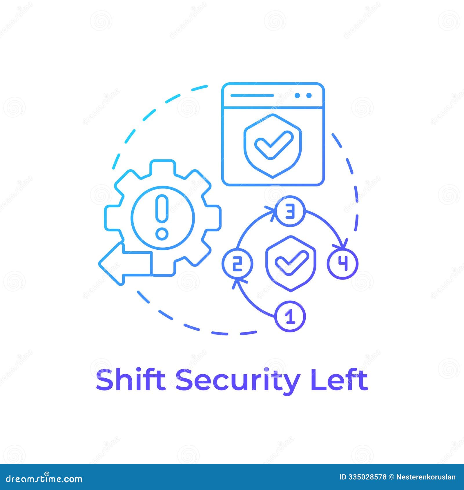 Shift Security Left Blue Gradient Concept Icon Stock Illustration ...