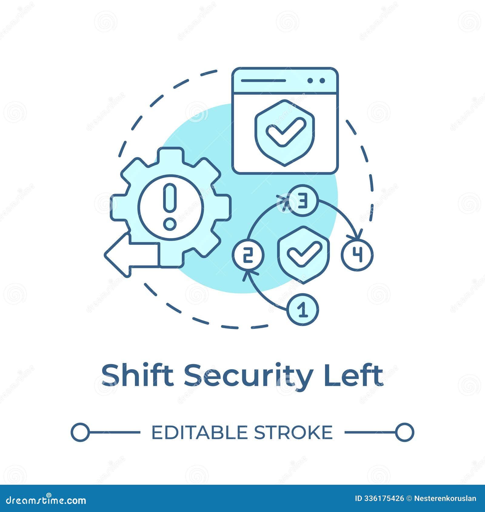 Shift Security Left Soft Blue Concept Icon Stock Vector - Illustration ...