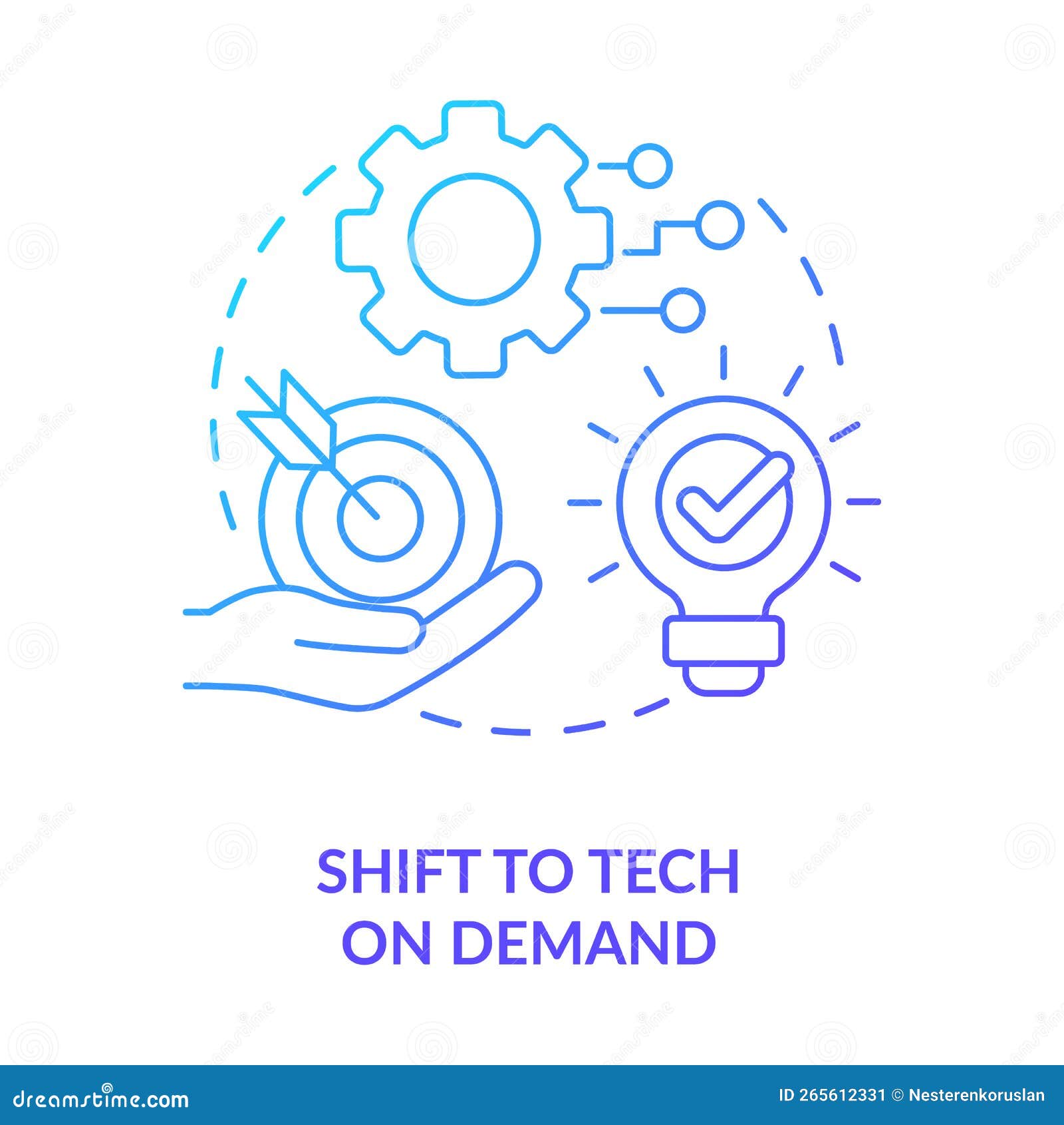 Shift To Tech on Demand Blue Gradient Concept Icon Stock Vector ...