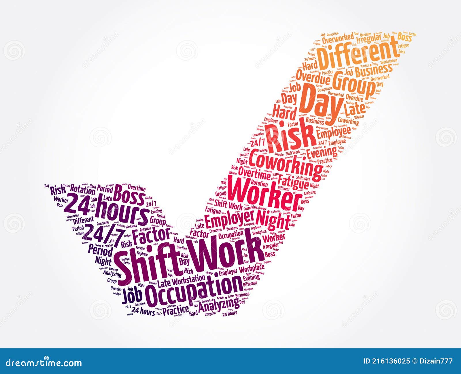 Shift Work Check Mark Word Cloud Collage, Business Concept Background ...