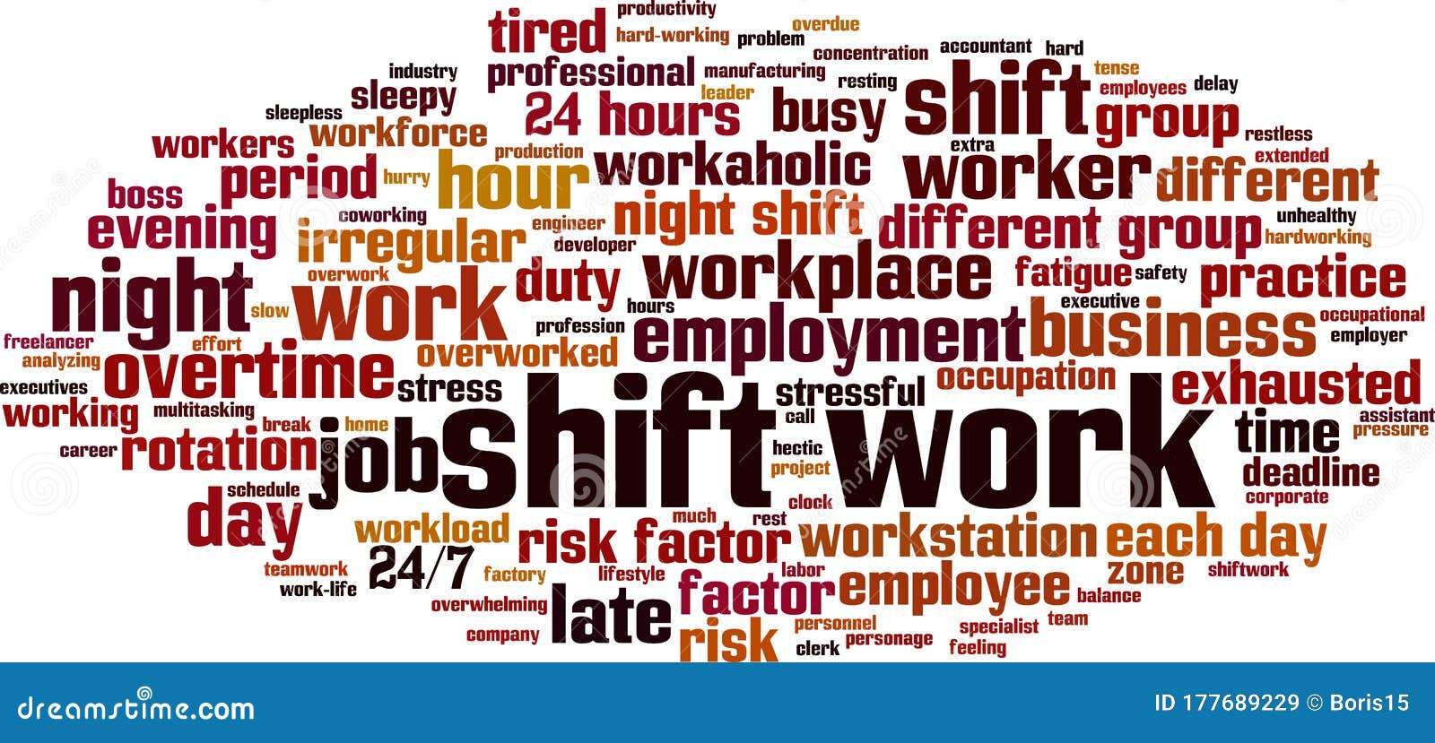 Shift work word cloud stock vector. Illustration of practice - 177689229