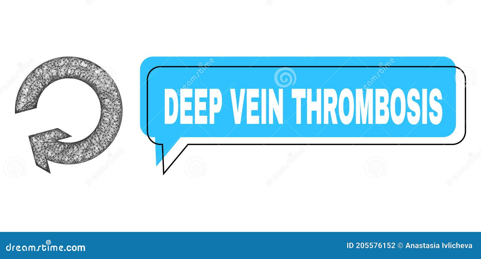 Shifted Deep Vein Thrombosis Speech Frame and Net Mesh Rotate Icon ...