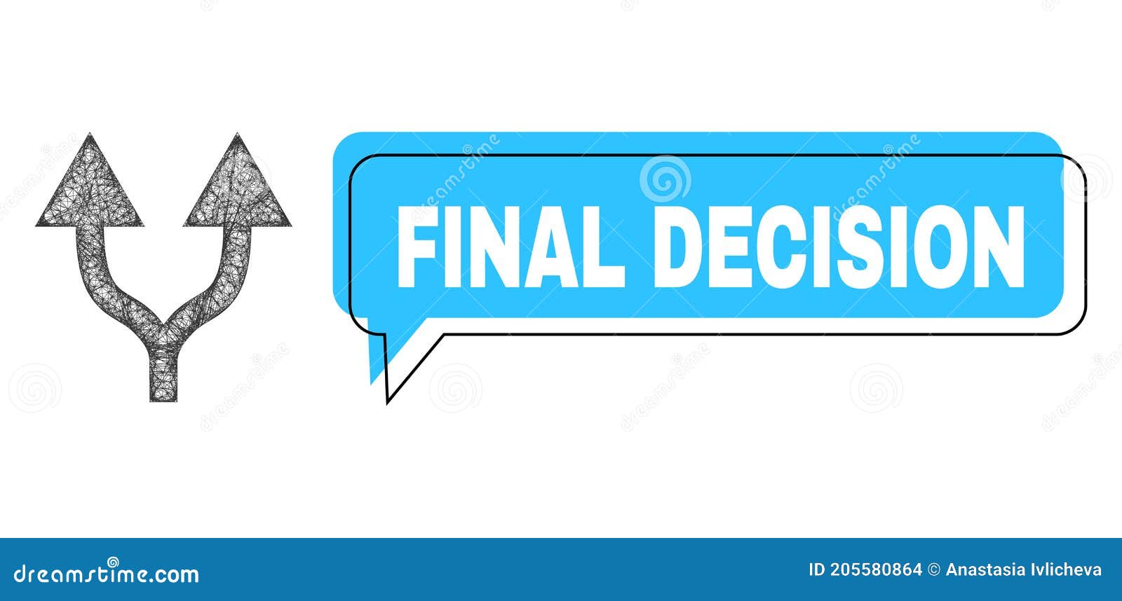 Shifted Final Decision Conversation Bubble and Network Split Arrows Up ...