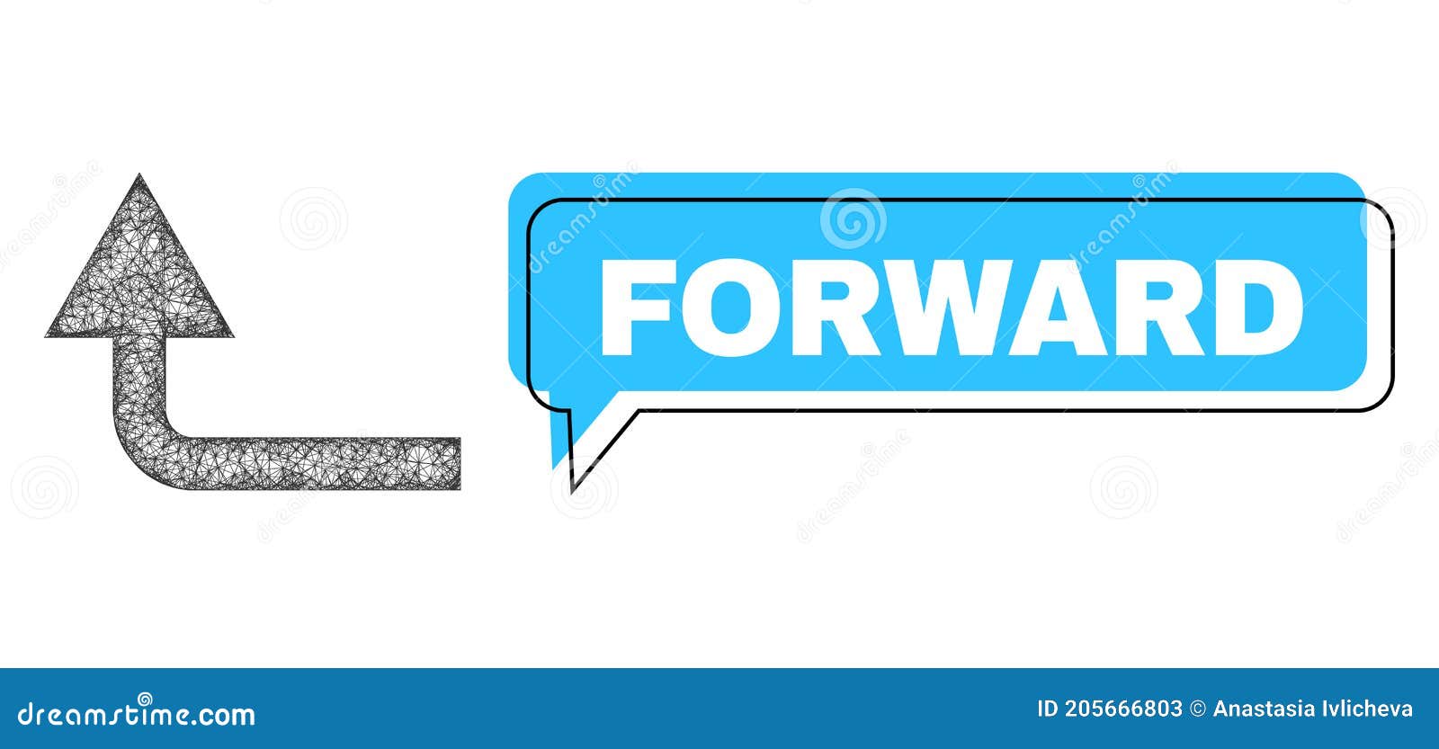Shifted Forward Message Cloud and Net Mesh Turn Forward Icon Stock ...