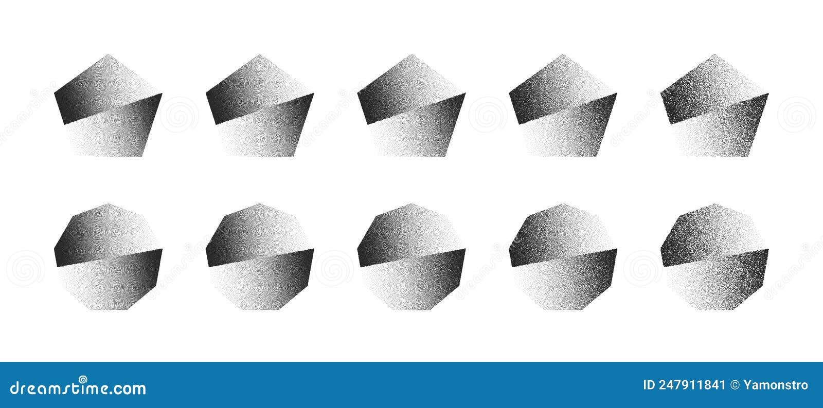 Shifted Polygon Stipple Vector Abstract Shape Set Isolate on White ...