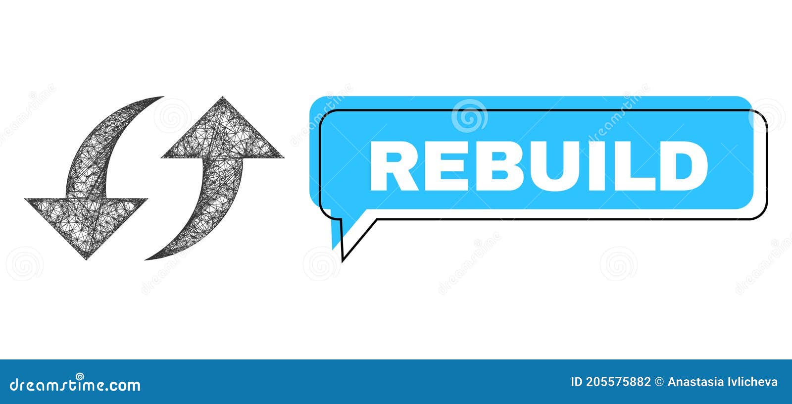 Shifted Rebuild Chat Frame and Network Exchange Arrows Icon Stock ...
