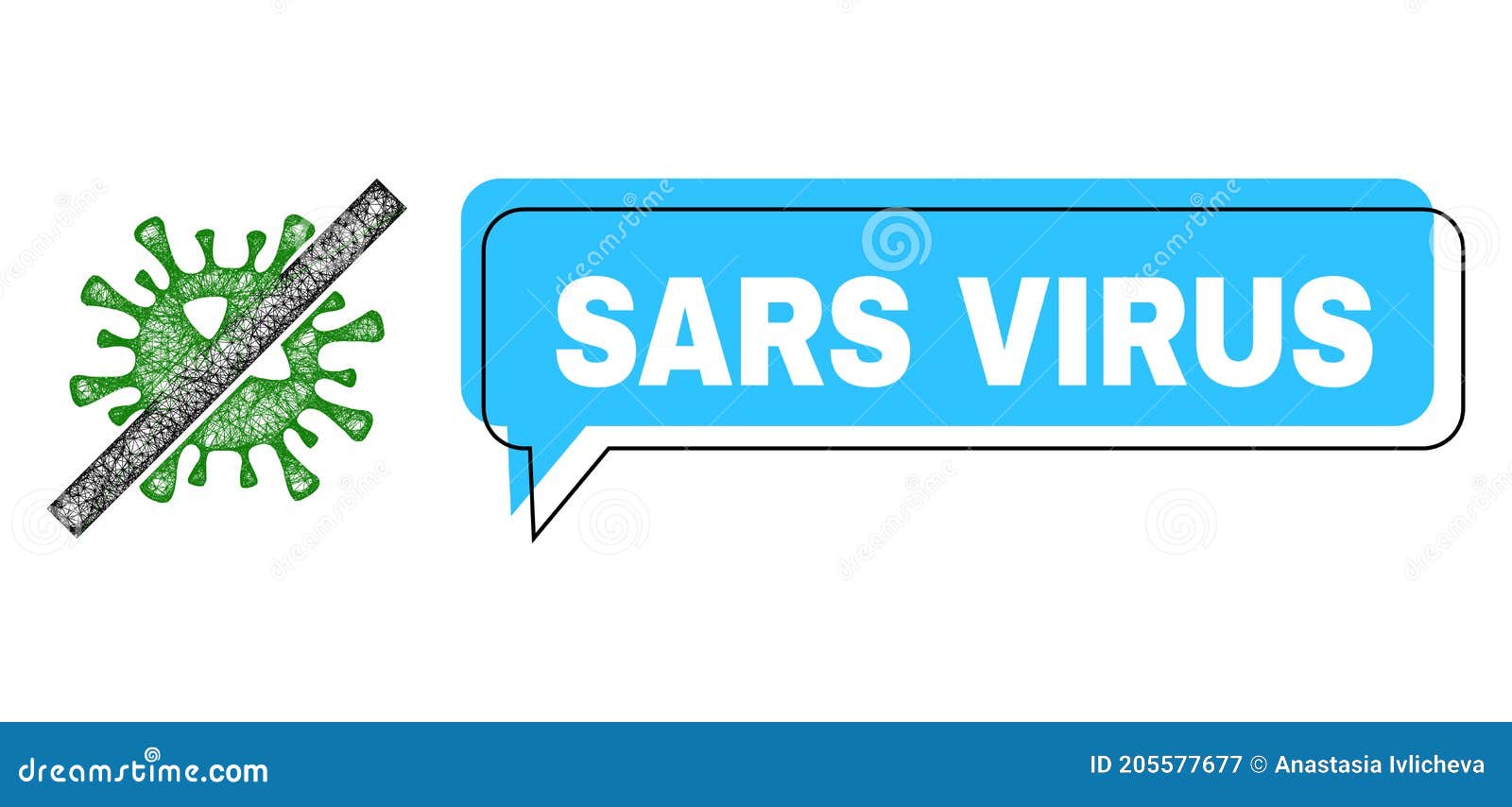 Shifted Sars Virus Conversation Frame and Net Mesh No SARS Virus Icon ...