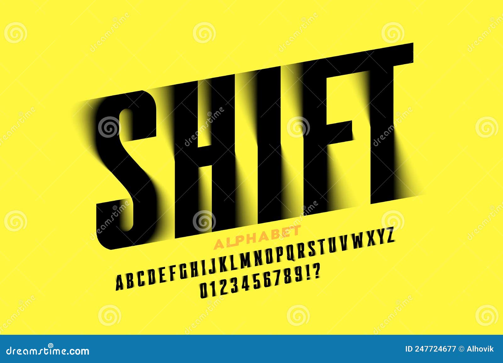 Shifted style font design stock vector. Illustration of modish - 247724677