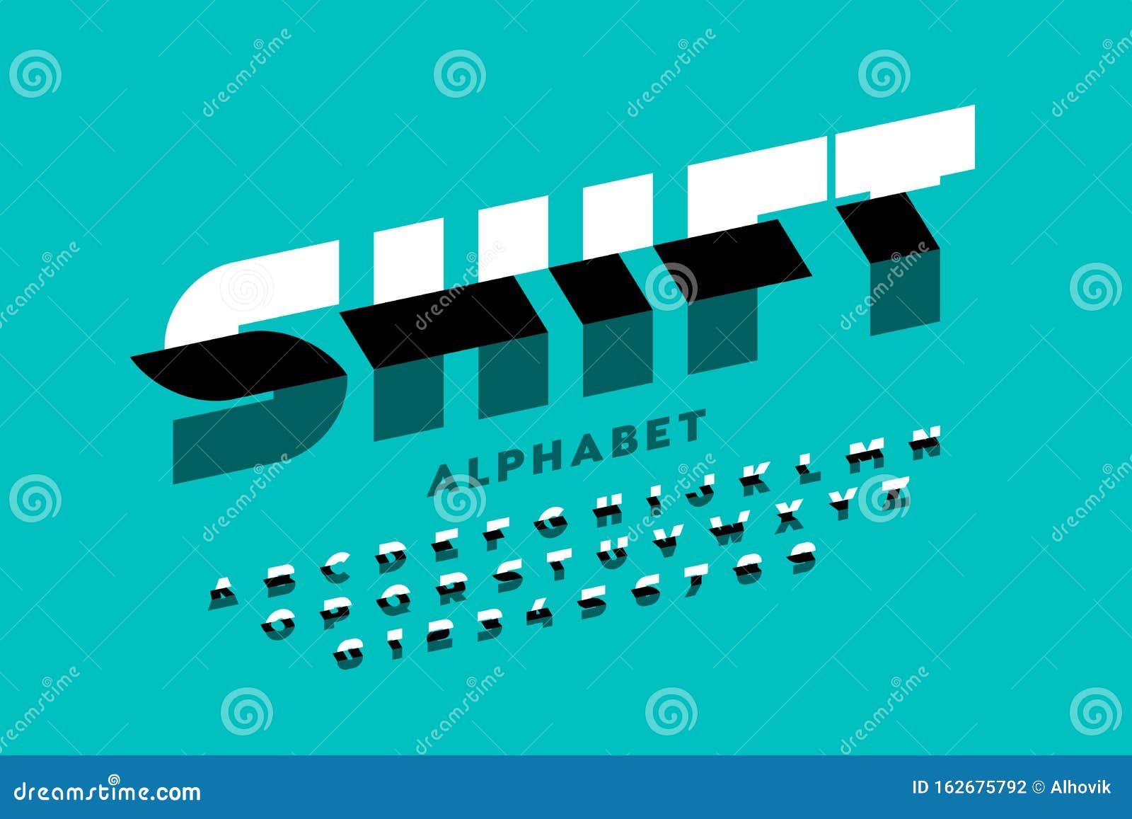 Shifted style modern font stock vector. Illustration of figure - 162675792