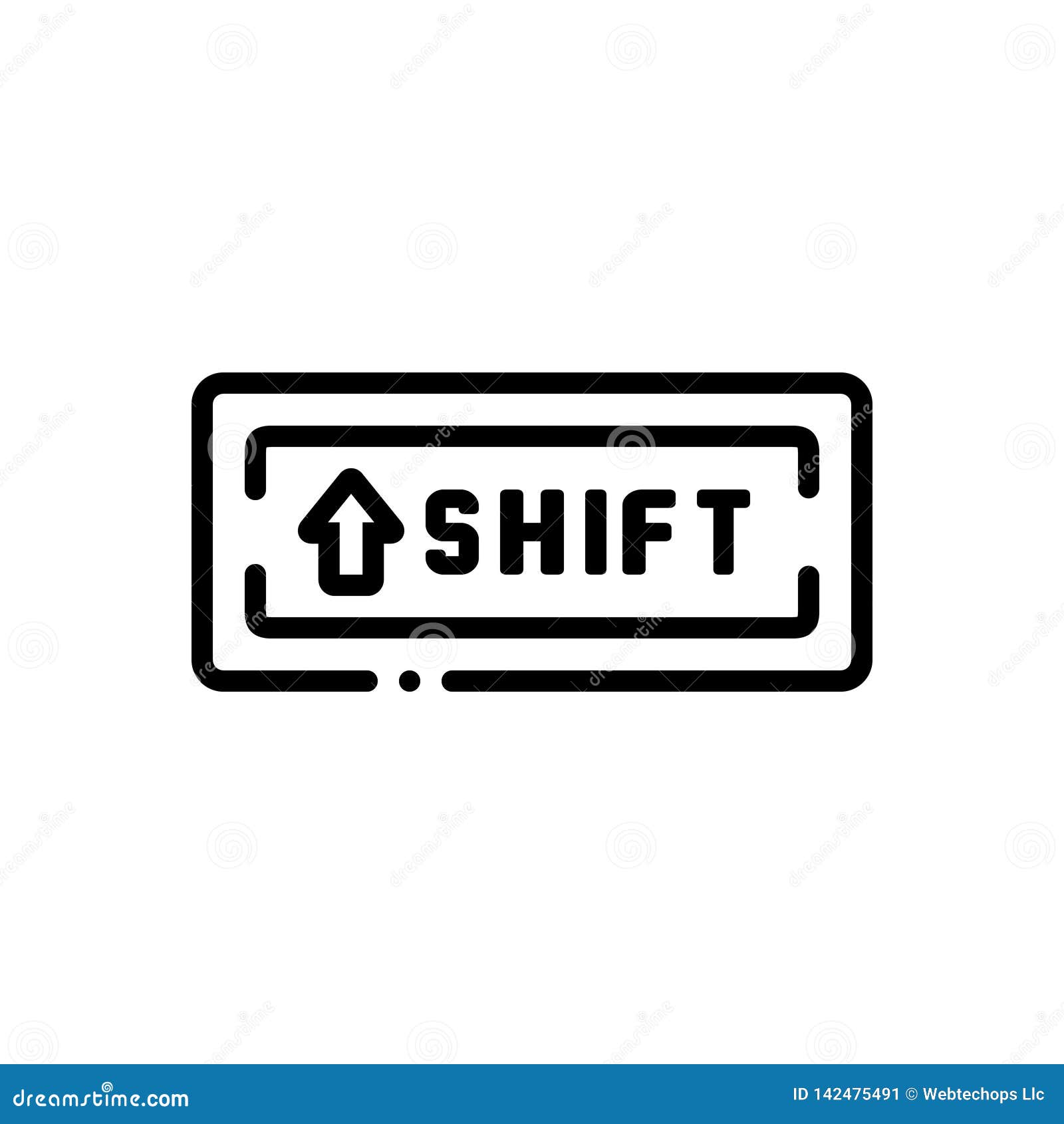 Black Line Icon for Shiftkey, Butten and Key Stock Vector ...