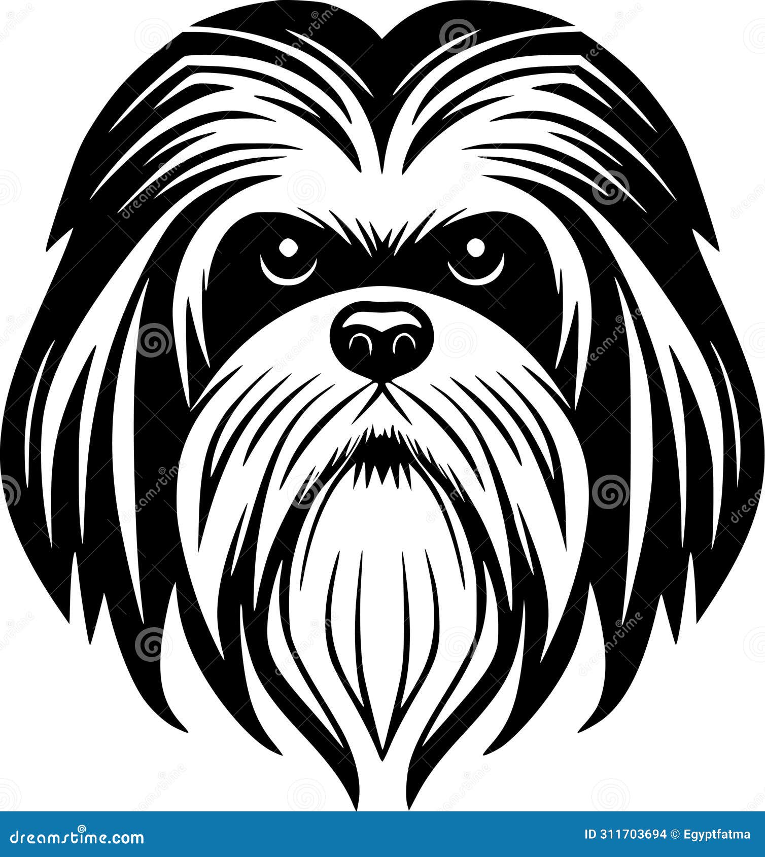 Shih Tzu - Minimalist and Flat Logo - Vector Illustration Stock Vector ...