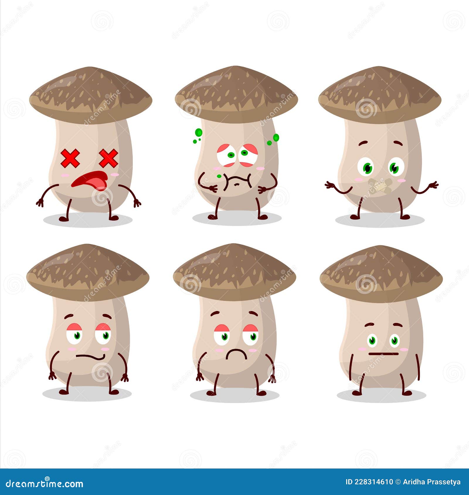 Shiitake Cartoon in Character with Nope Expression Stock Vector ...