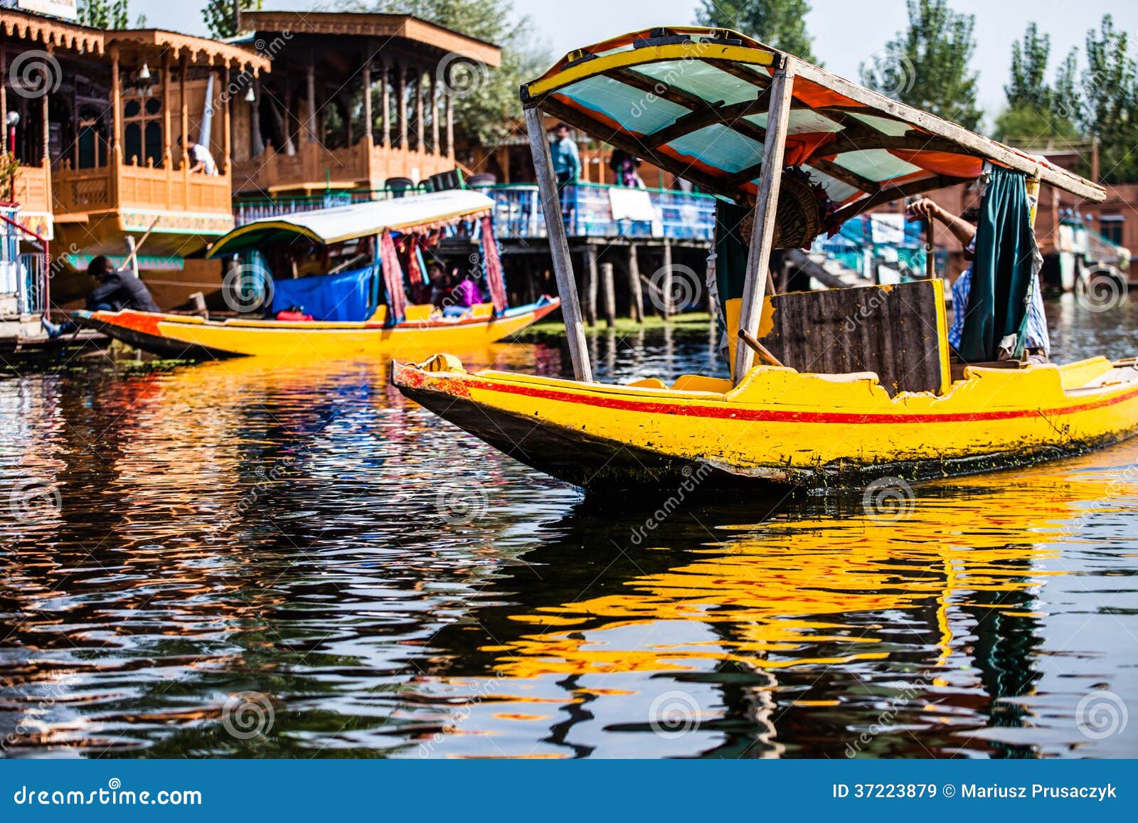 Shikara Boat in Dal Lake , Kashmir India Stock Image - Image of boat ...