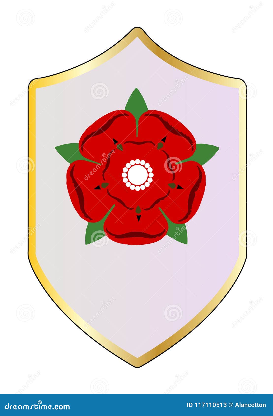 Lancastrian Red Rose Shield on White Stock Vector - Illustration of ...