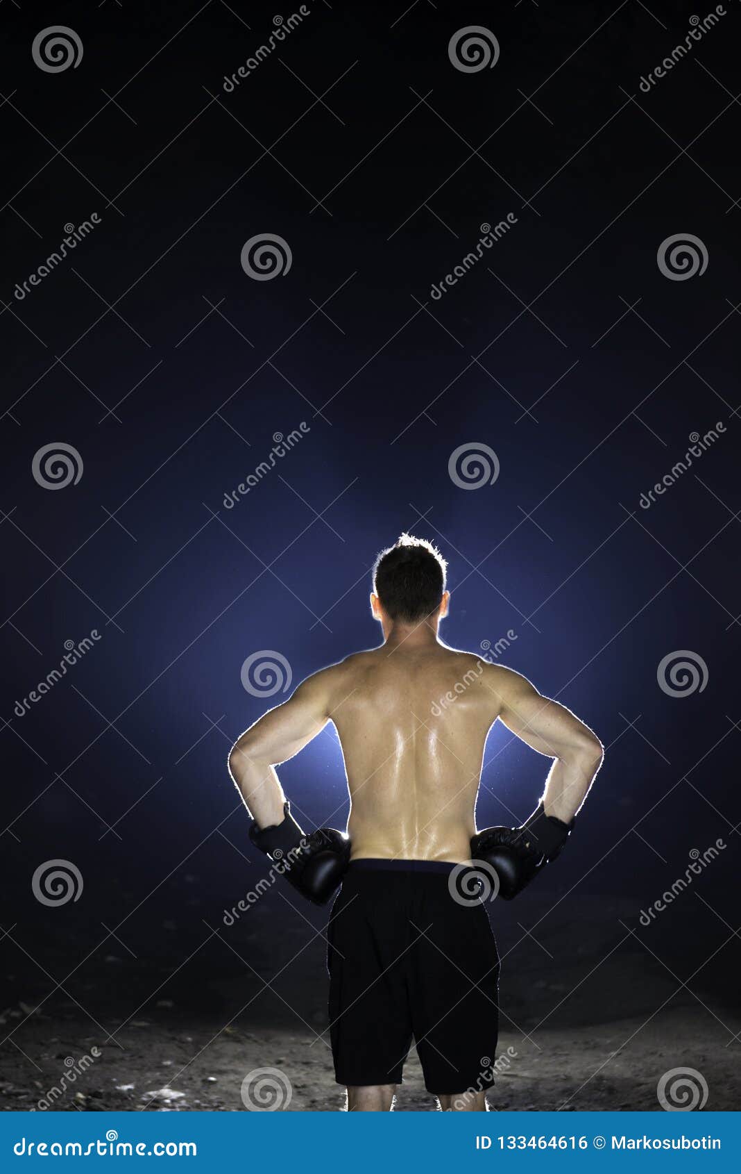 Shiloutte of a Boxer in a Cave Stock Photo - Image of heavy, male ...