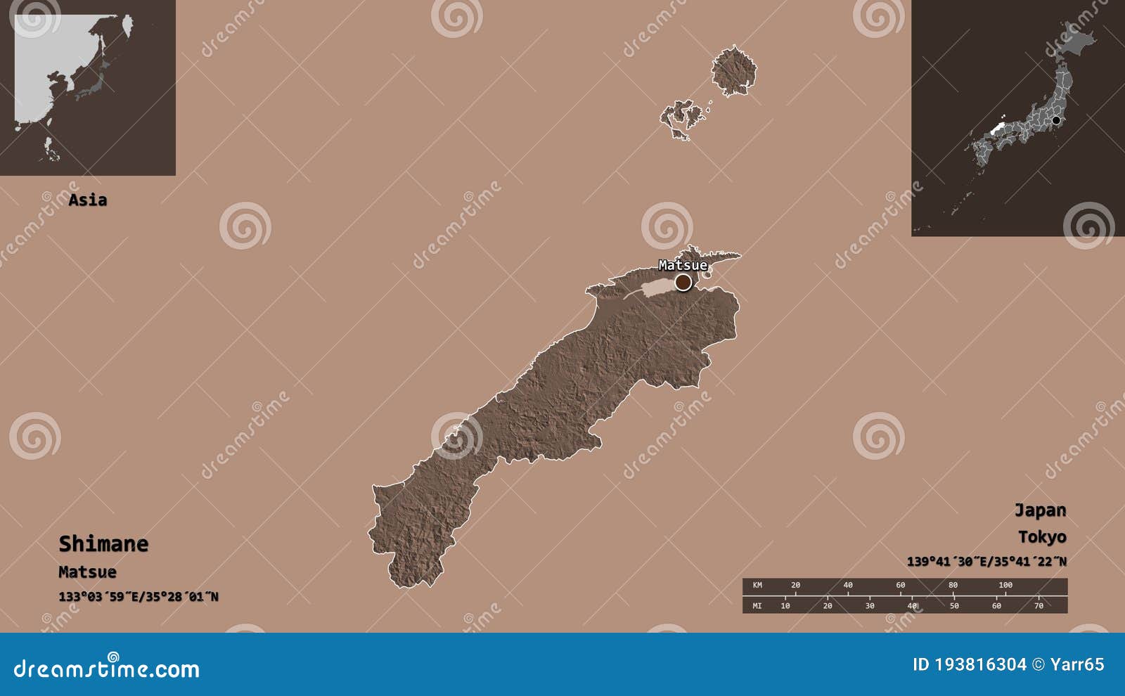 Shimane, Prefecture of Japan,. Previews. Administrative Stock ...