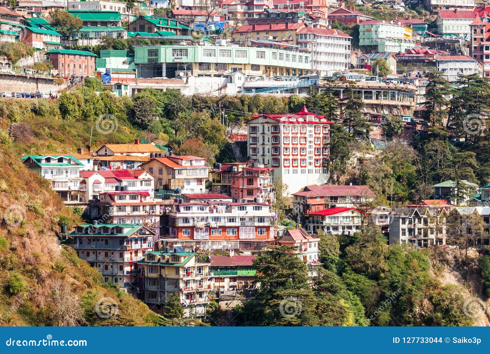 Shimla in India stock foto. Image of himalayagebergte - 127733044