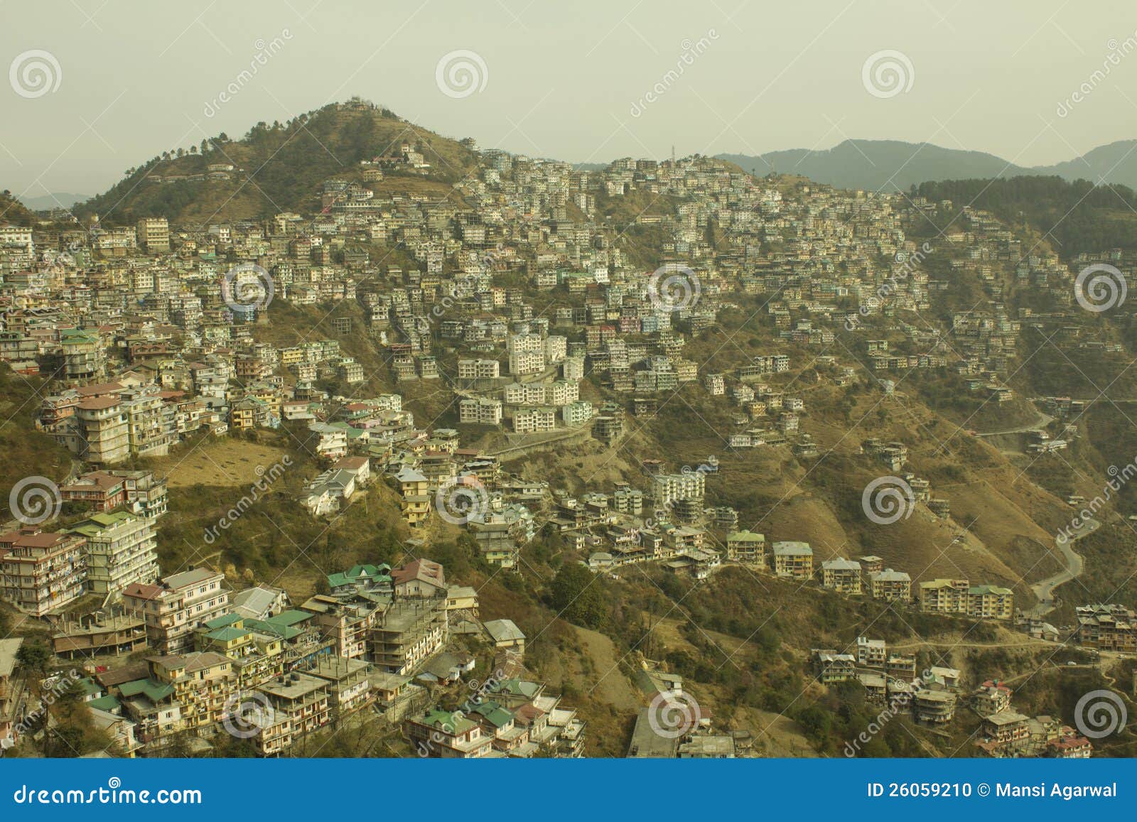 Shimla town stock photo. Image of india, horizontal, terraced - 26059210
