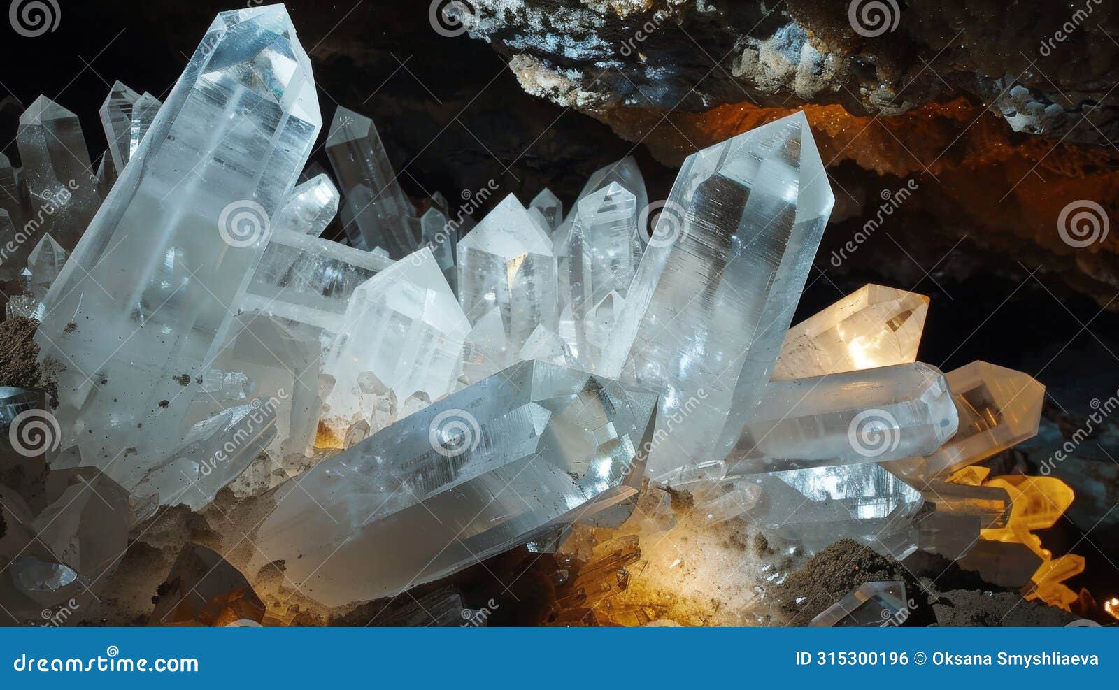 Shimmering Crystal Cave Formation Close-Up Stock Photo - Image of ...