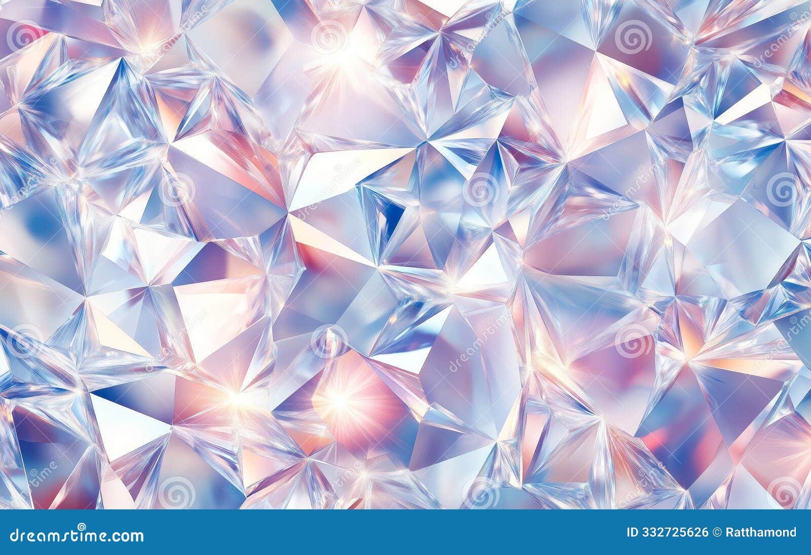 Shimmering Crystal Diamonds Dance on a White-blue Gradient Backdrop ...