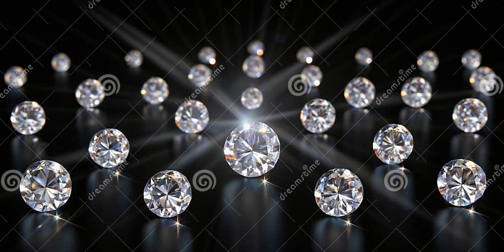 Shimmering Diamonds Scattered Across a Dark Surface Create a ...