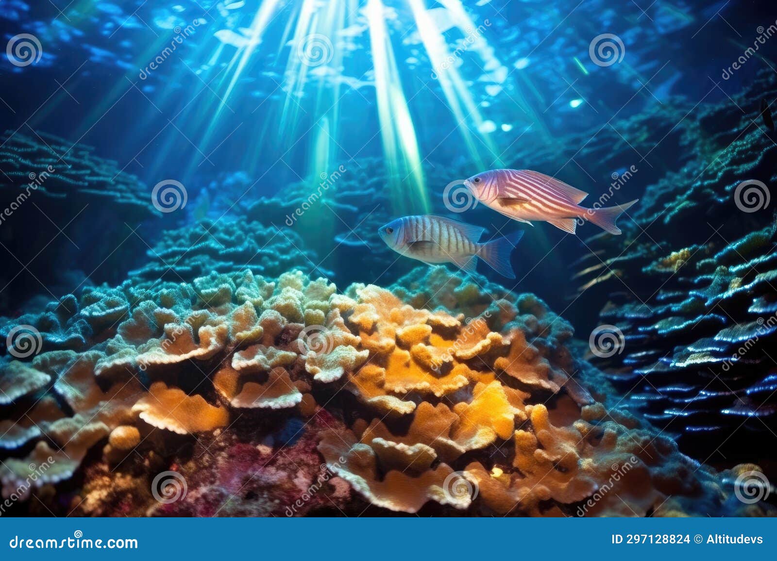 Shimmering Fish Scales Under a Divers Torch Light Stock Photo - Image ...