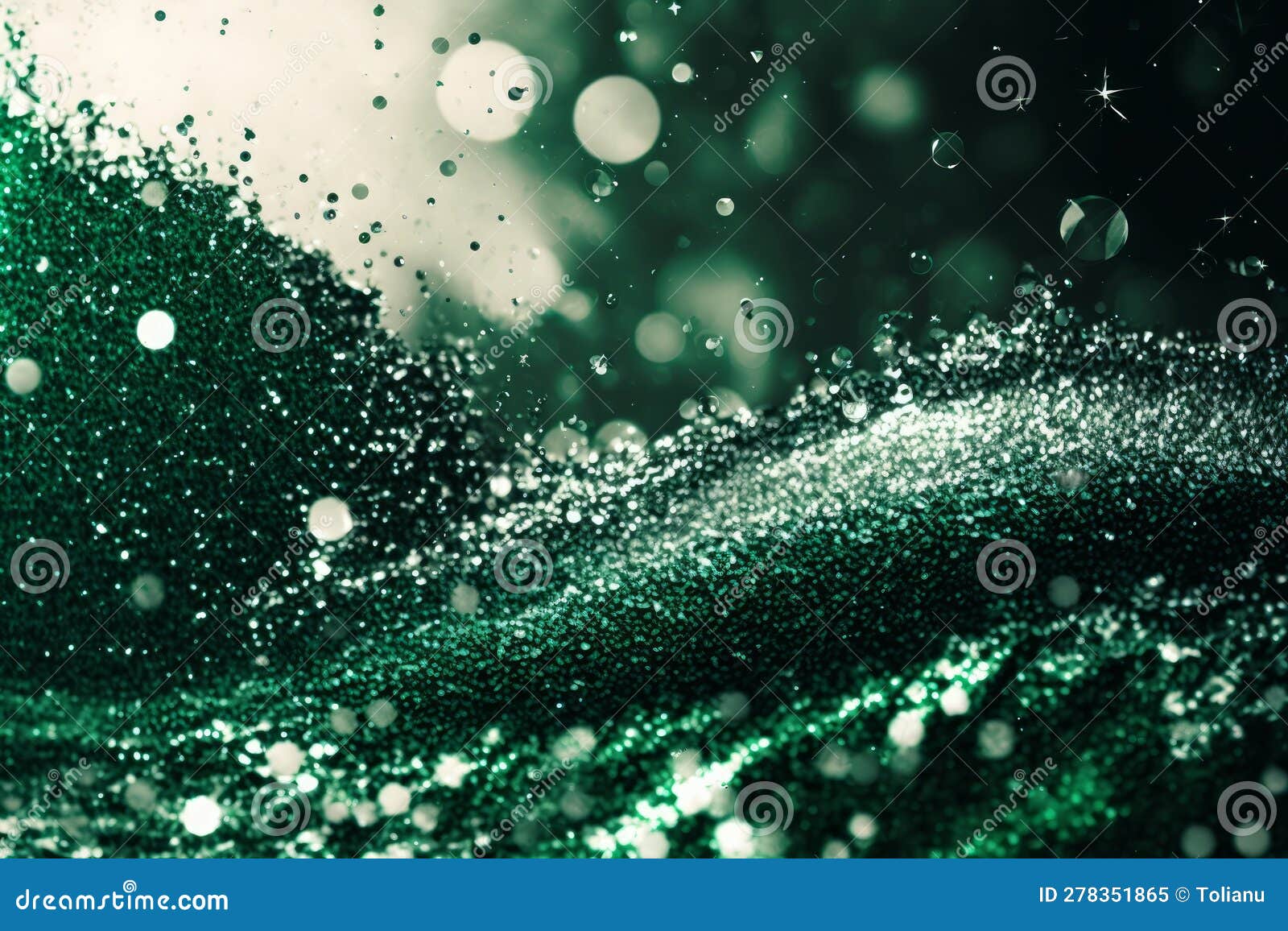 Shimmering Forest: Abstract Glitter Background in Silver and Deep Gree ...