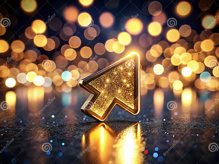 Shimmering Gold Cursor on a Dark Night Background a Luxurious UI ...