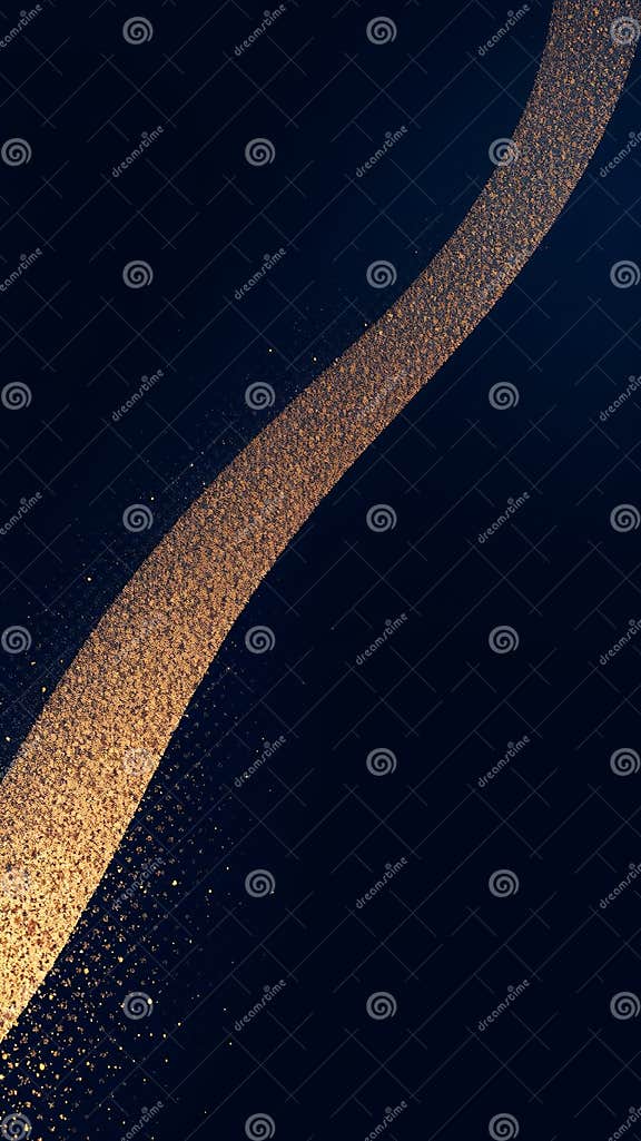 A Shimmering Gold Line on a Deep Blue Background Stock Illustration ...
