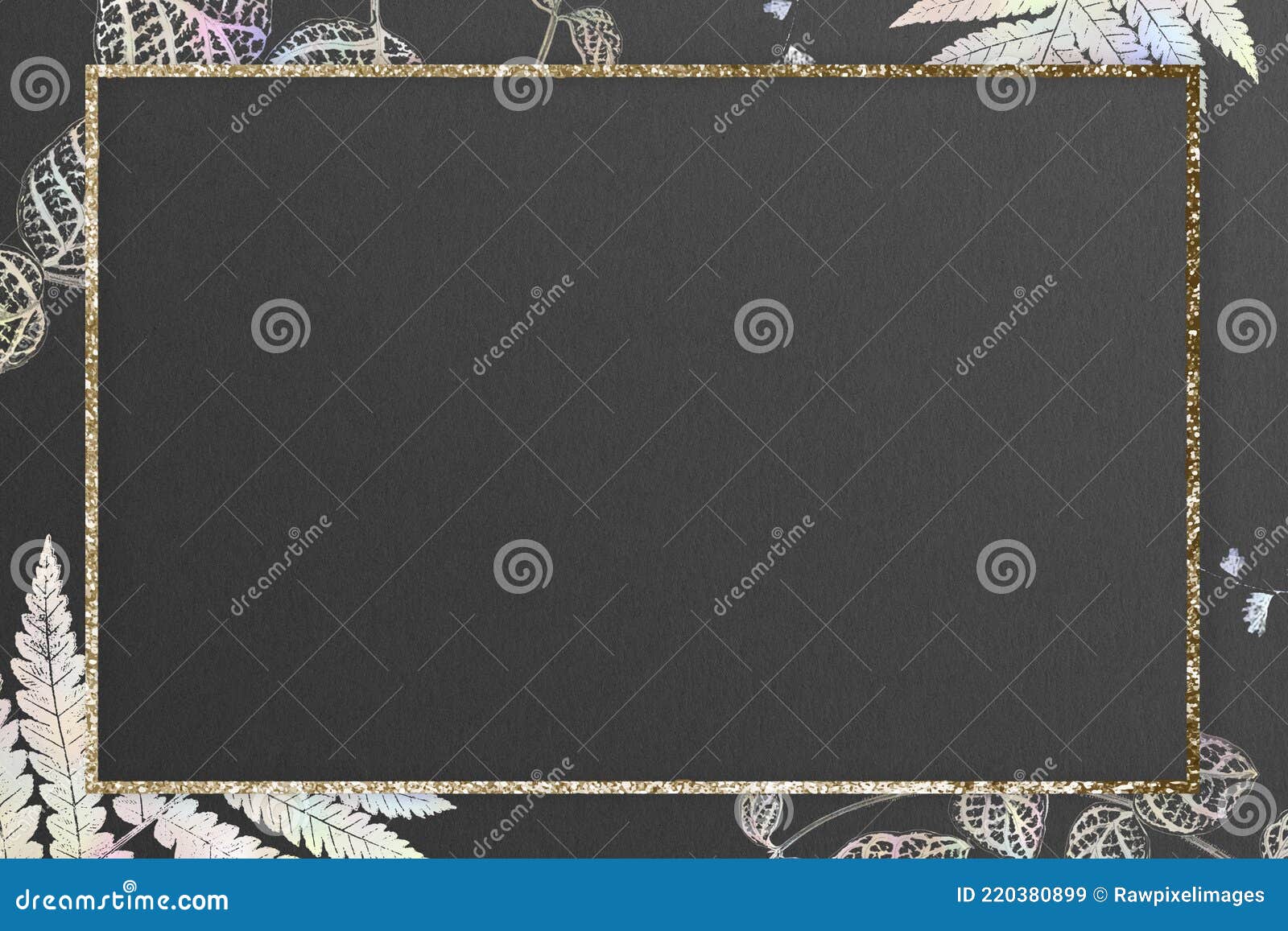 Shimmering Golden Leaves Frame Design Resource Stock Image - Image of ...