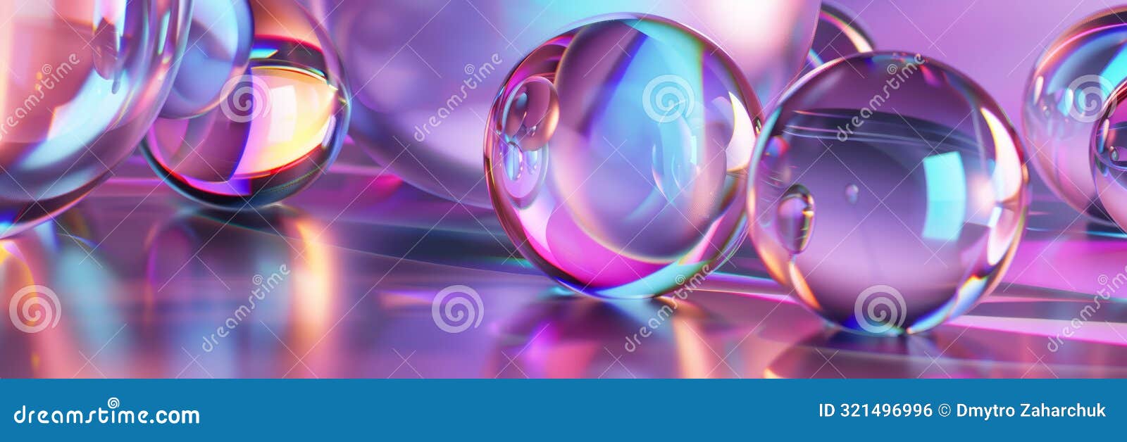 Shimmering Holographic Shapes with Iridescent Gradients, Floating in a ...