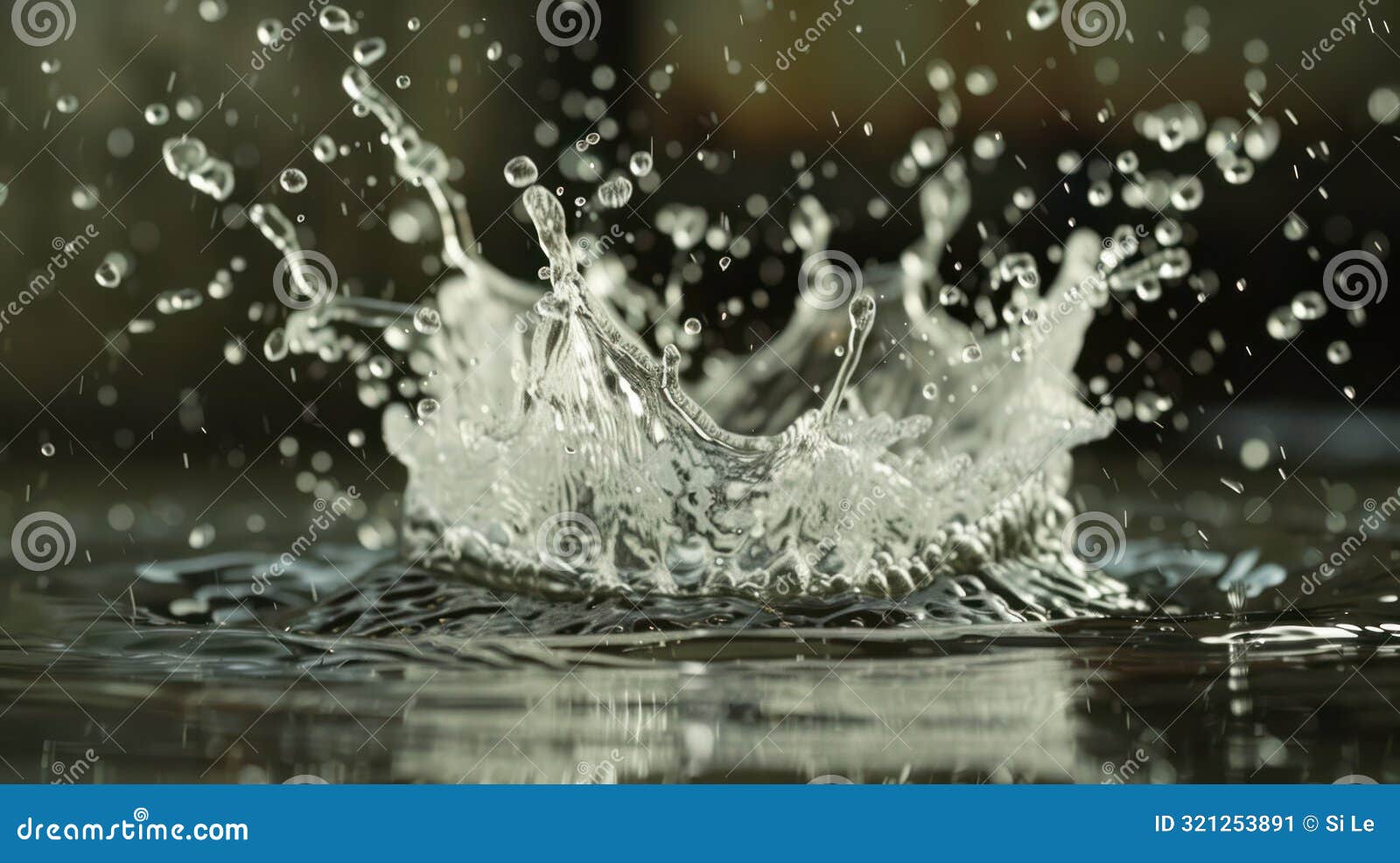 Shimmering Metal Splash in Dark Background - Abstract Artwork with ...