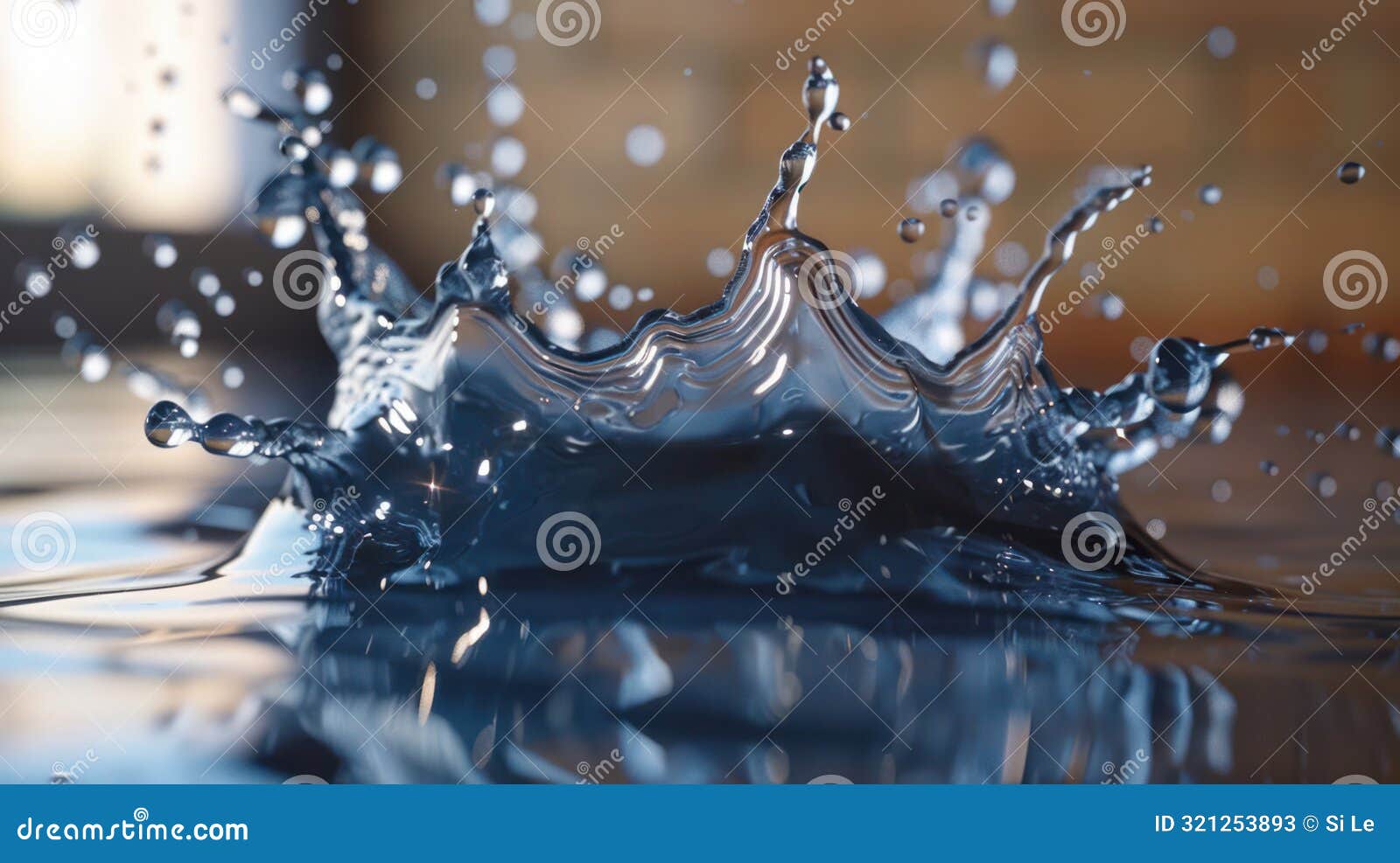 Shimmering Metal Splash in Dark Background - Abstract Artwork with ...