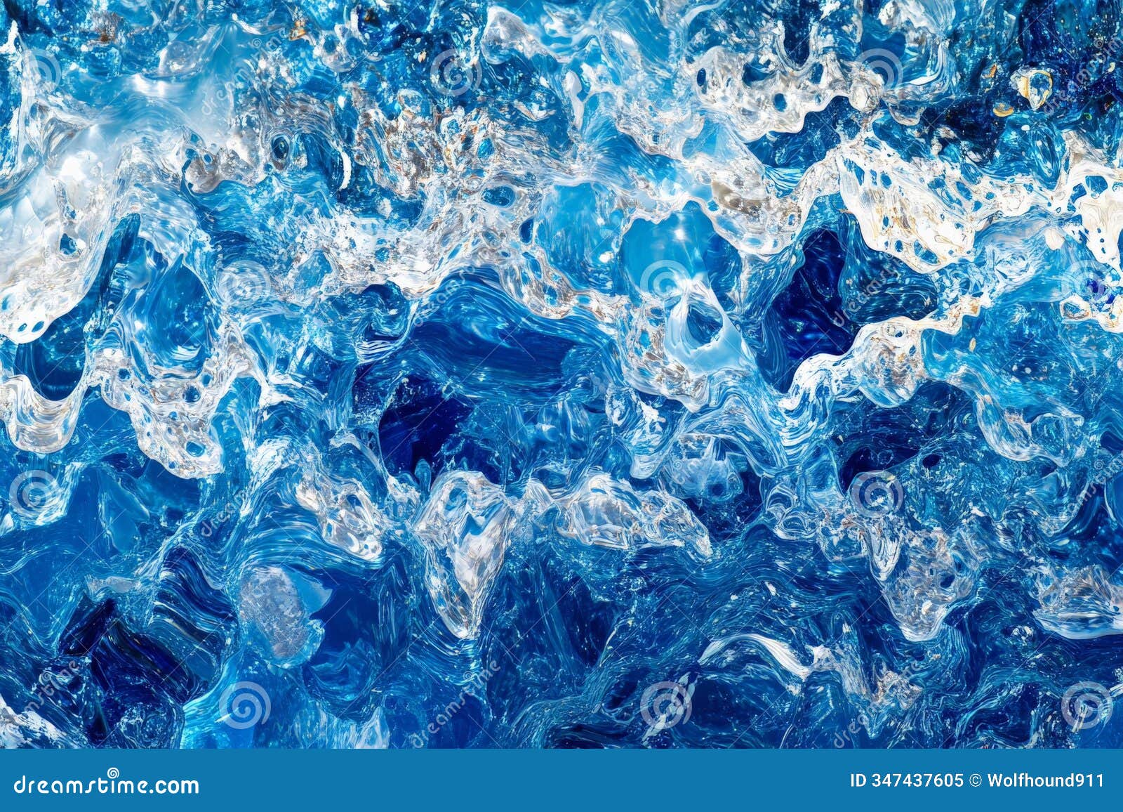 Shimmering Ocean Wave Crest Texture, Dynamic Blue and White Patterns ...