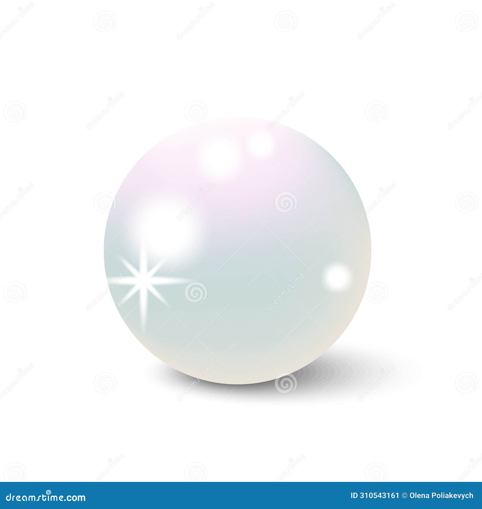 Shimmering Pearl Sphere with Light Reflections. Vector Illustration ...
