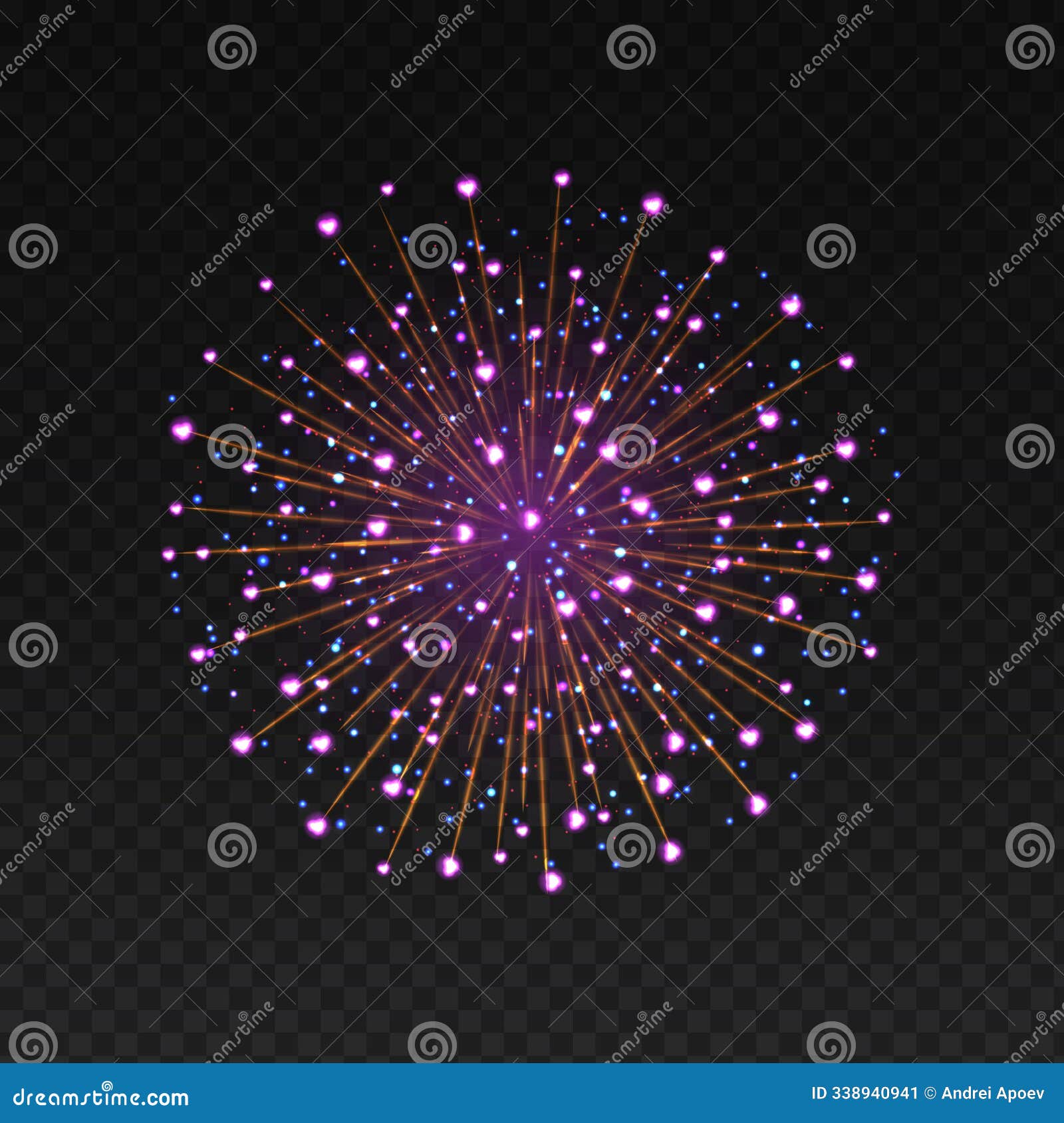 Shimmering Pink Firework Burst Realistic Vector Illustration Stock ...