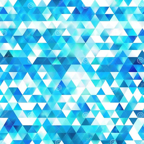 Shimmering Pixel Triangles Forming Geometric Pattern on Deep Blue ...
