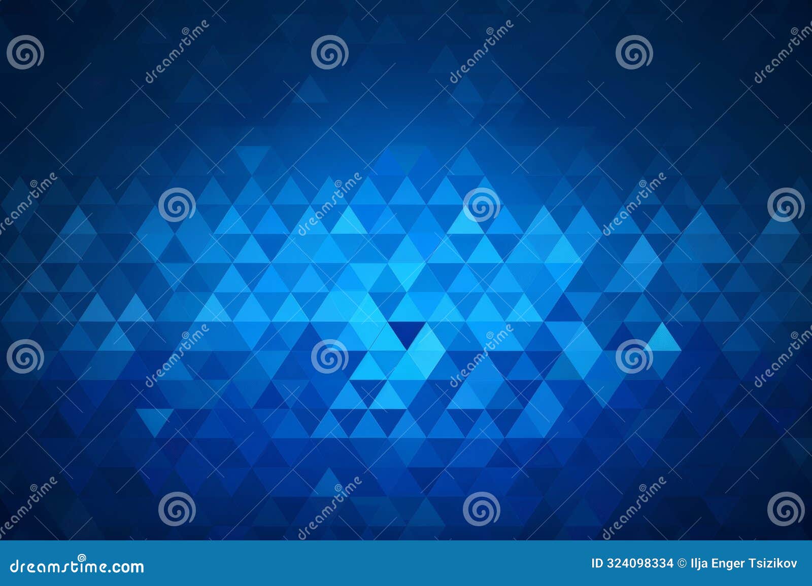 Shimmering Pixel Triangles in a Geometric Pattern on Deep Blue Gradient ...