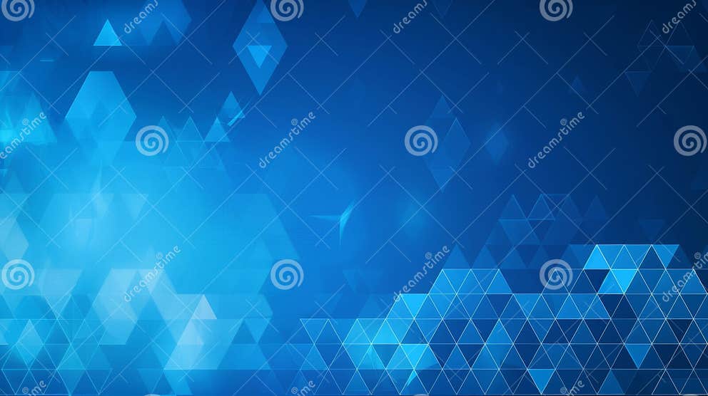Shimmering Pixel Triangles in Geometric Pattern on Deep Blue Gradient ...