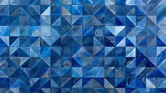 Shimmering Pixel Triangles on Gradient Blue Backdrop Creating a ...
