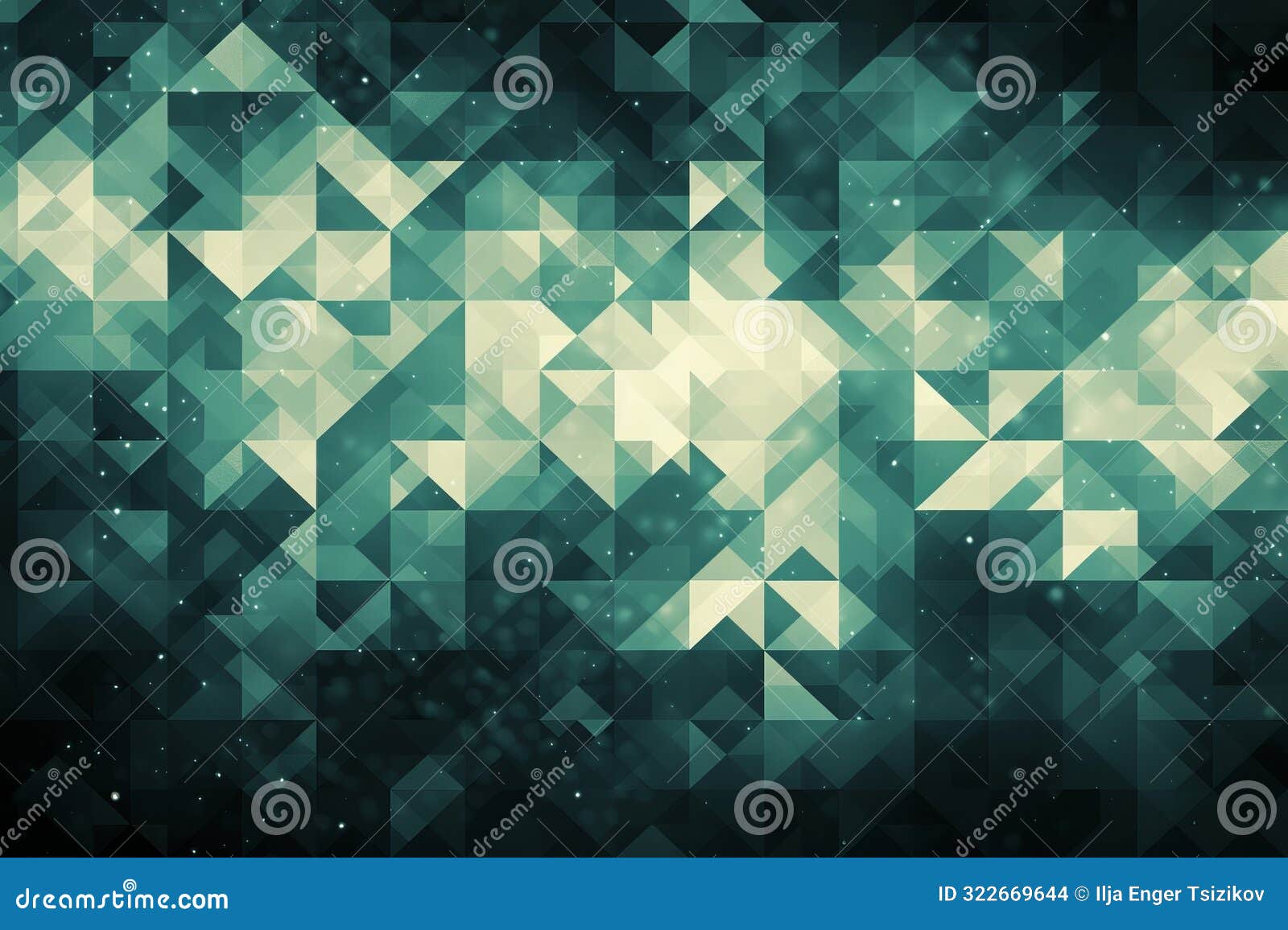 Shimmering Pixel Triangles Pattern on Deep Blue Gradient Background ...