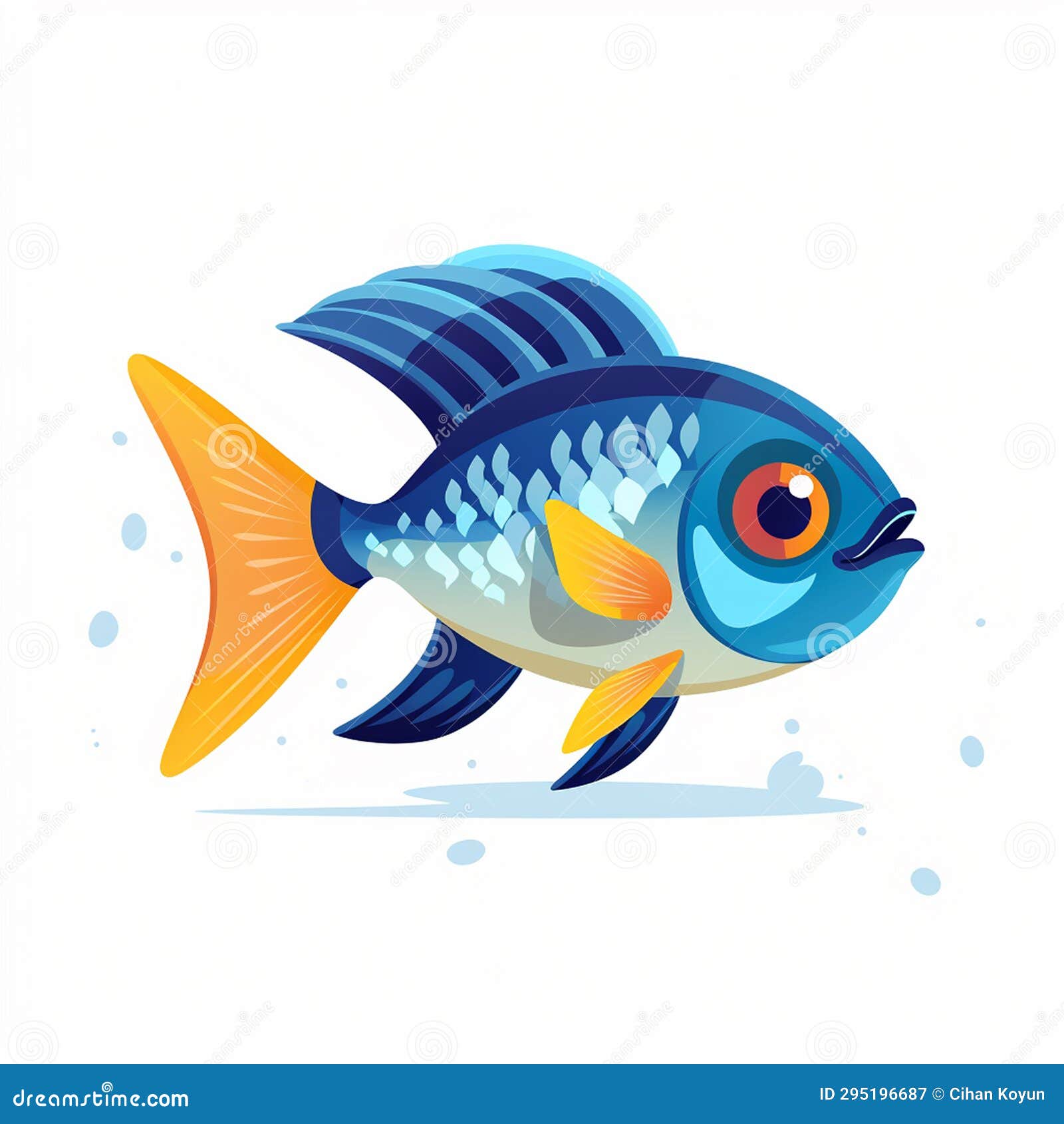 Shimmering Scales of a Tropical Fish Illustration Stock Illustration ...