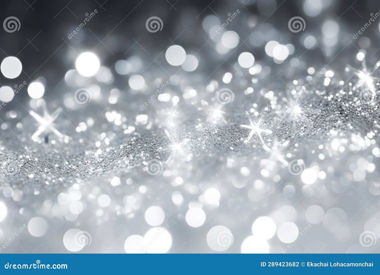 Shimmering Silver Starry Night Celestial Magic in a Silver Background ...