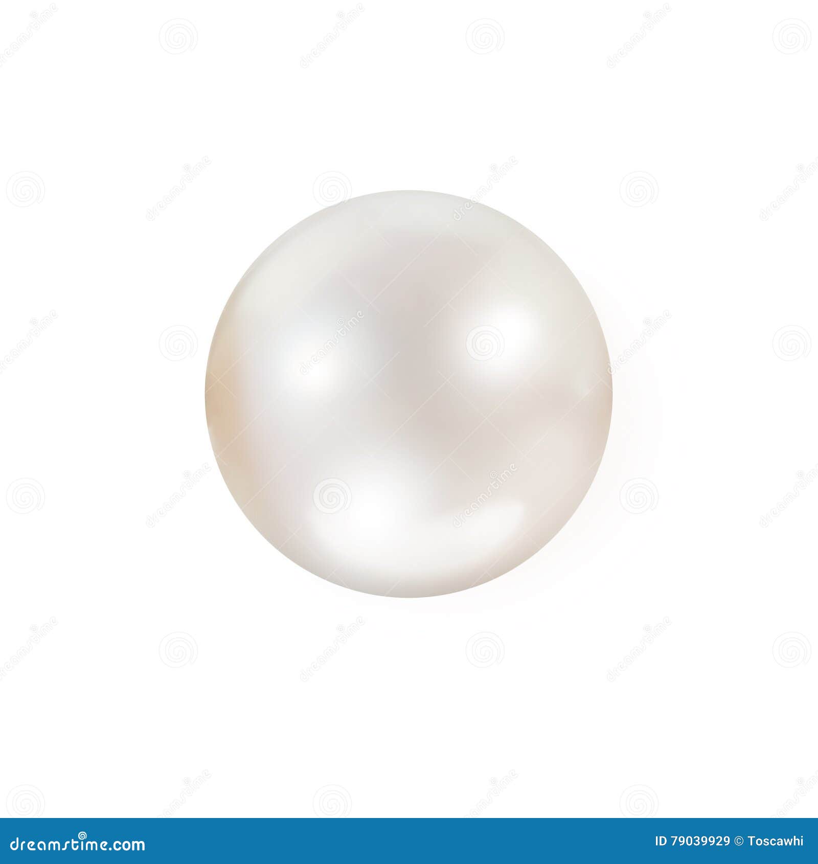 Shimmering Single White Natural Pearl Isolated on White Background ...