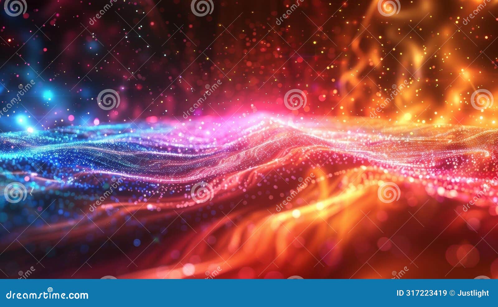 A Shimmering Spectrum of Glowing Lights Demonstrating the Intertwined ...