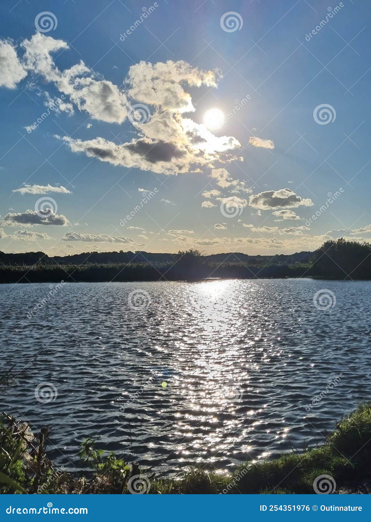 Shimmering sun in the lake stock photo. Image of landscapes - 254351976
