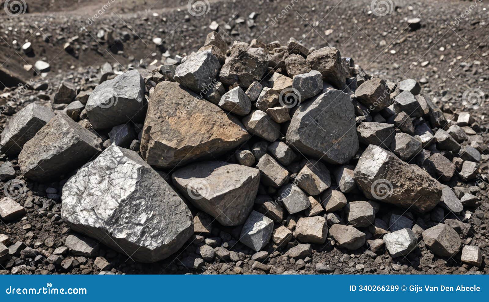 Shimmering Titanium Ore Stack Industrial Mining Concept Stock ...