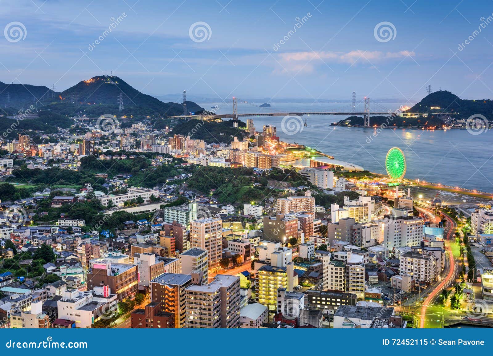 Shimonoseki Japan Skyline stock image. Image of downtown - 72452115