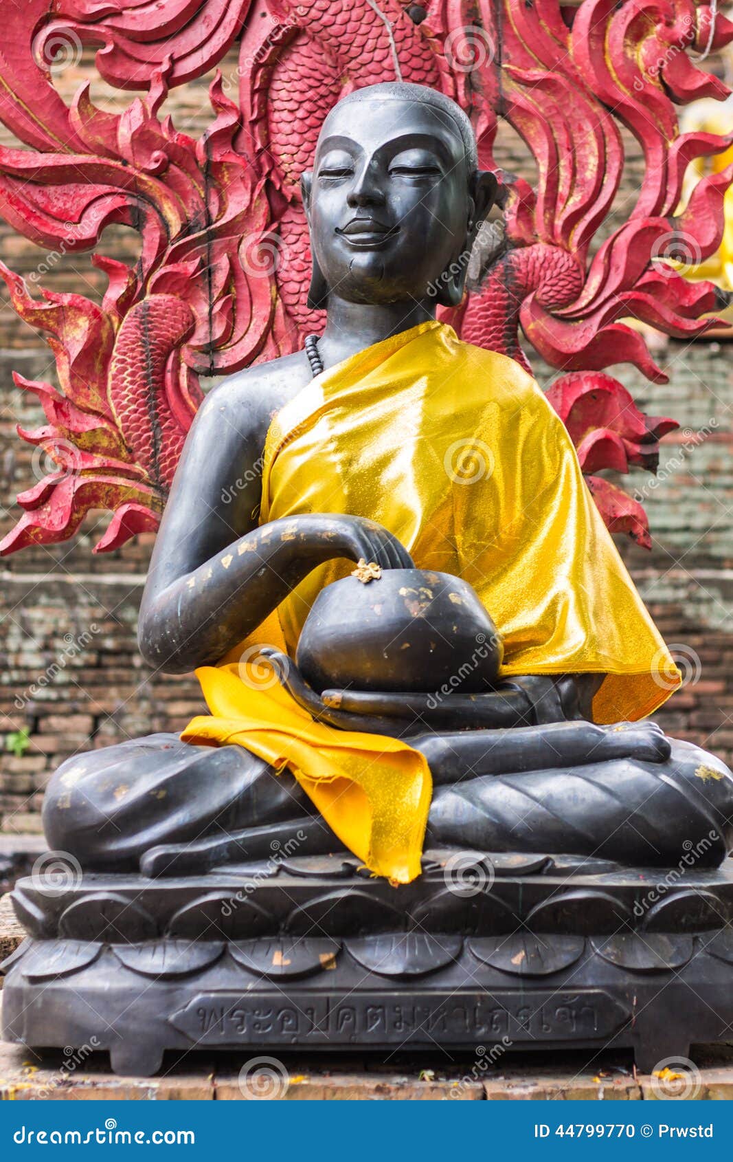 Shin Upagutta Statue in Thai Temple Stock Photo - Image of cultural ...