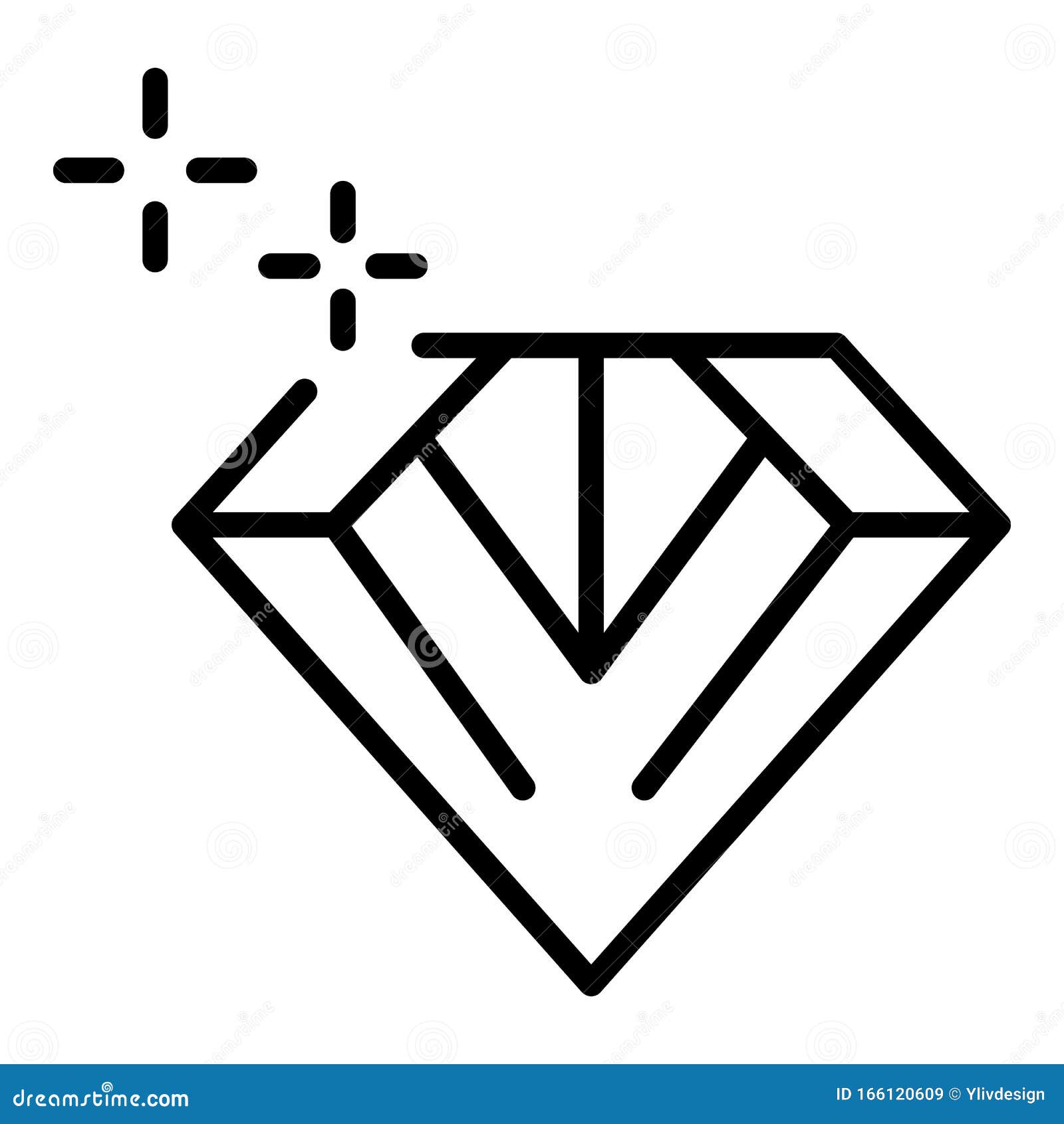 Shine Diamond Icon, Outline Style Stock Vector - Illustration of carat ...